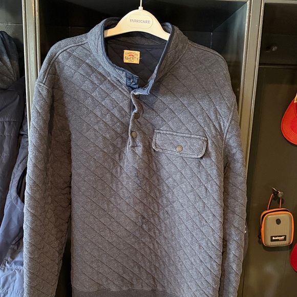 Faherty | Sweaters | Faherty Mens Epic Quilted Navy Pullover | Poshmark